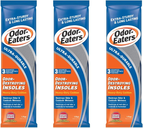 Odor Eaters Insoles Ultra-Durable Heavy Duty Extra Sturdy Cushioning 3 ...