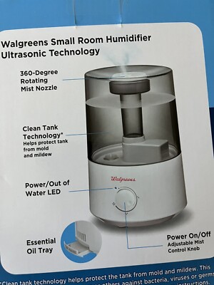 NIB Humidifier Ultrasonic Technology Visible Cool Mist, Auto Shut Off ...