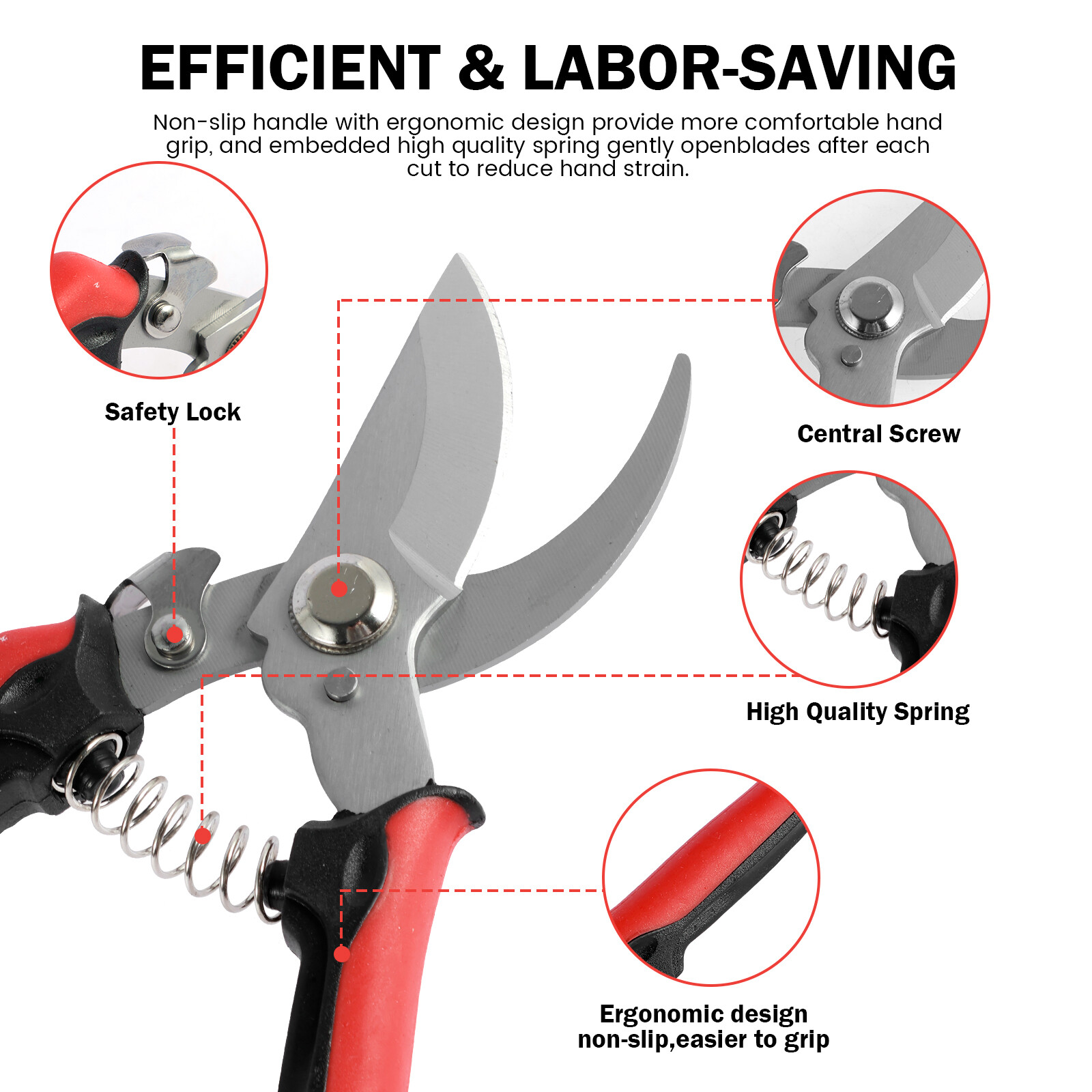 3Pcs Garden Pruning Shears Handheld Garden Scissors Stainless Steel ...