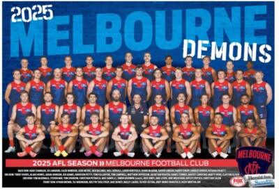 2025 MELBOURNE DEMONS LAMINATED AFL FOOTBALL TEAM POSTER,BARGAIN,3 ...