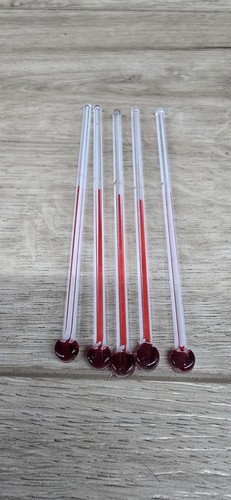 FIVE 4 INCH GLASS REPLACEMENT THERMOMETER TUBE WITH RED LIQUID | eBay