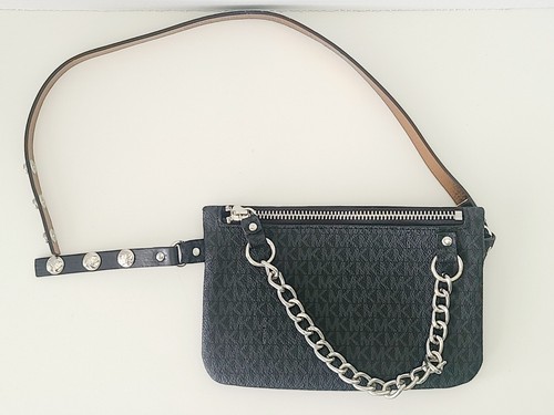 Michael Kors Logo PVC Pull Chain Belt Fanny Pack Bag Size Small Belt ...