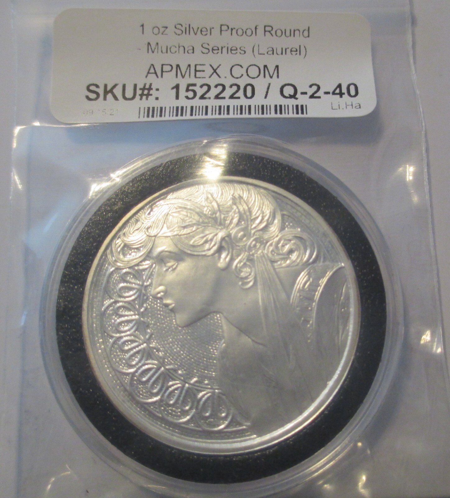 Mucha LAUREL 1 0z .999 silver COIN #0415 MISSING COA 3000 LIMITED ...