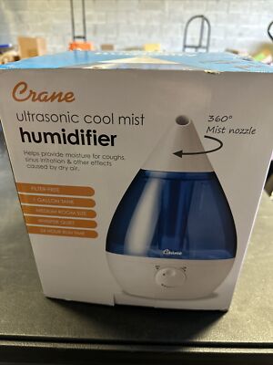 Crane Drop Ultrasonic Cool Mist Humidifier - Blue/White - 1gal | eBay