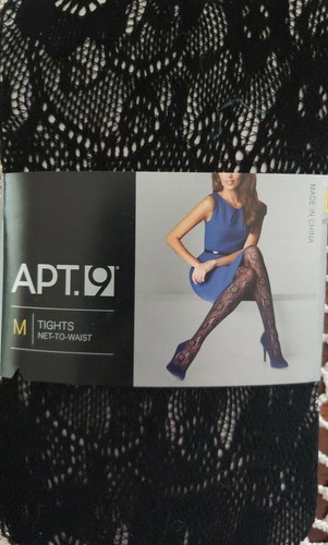 Apt. 9 Brand ~ Black ~ Net to Waist ~ Women's Size Medium Tights ~ T-1 ...