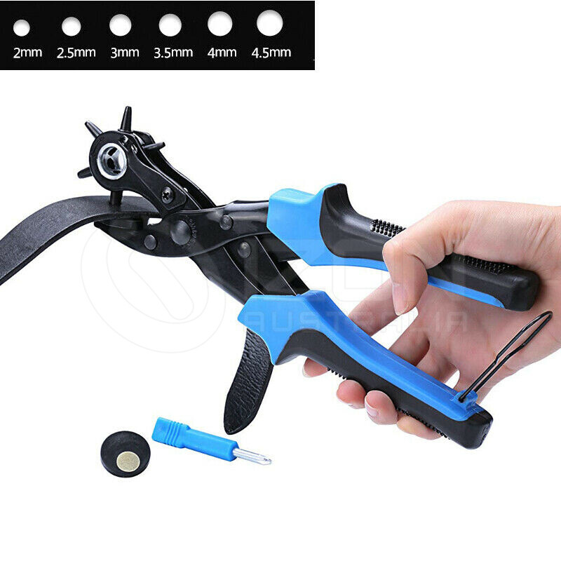 Multi-Size Revolving Leather Belt Eyelet Hole Punch Puncher Plier Craft ...
