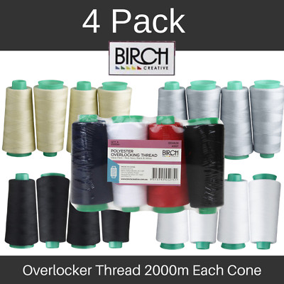 Birch Overlocker Thread 2000m Overlocking Value 4 Pack - 4 Pack | eBay Australia