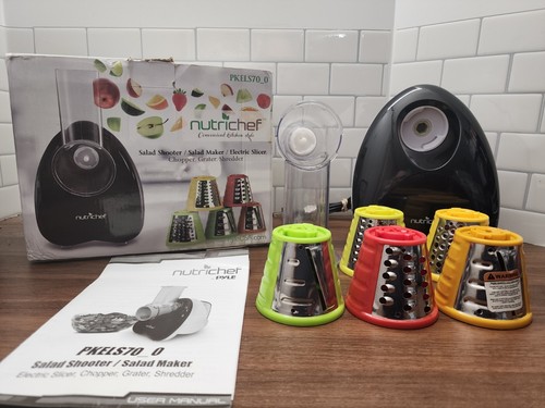 NutriChef Countertop Vegetable Slicer - Electronic Shredder One Touch ...