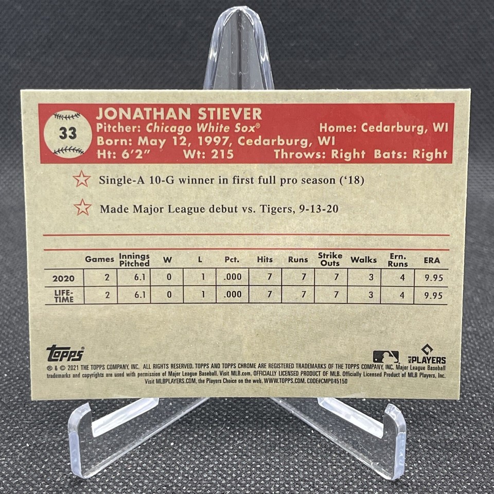JONATHAN STIEVER RC 2021 TOPPS CHROME PLATINUM ANNIVERSARY BASE #33 | eBay