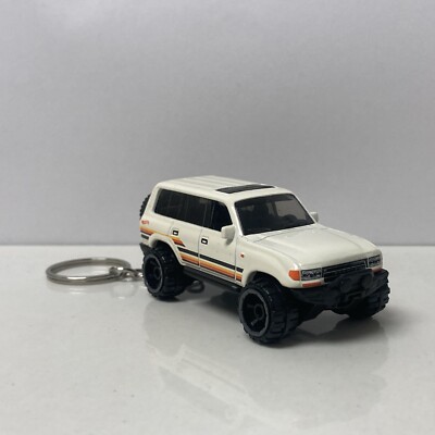 RARE KEY CHAIN WHITE TOYOTA LAND CRUISER J80 CUSTOM LIMITED EDITION ...