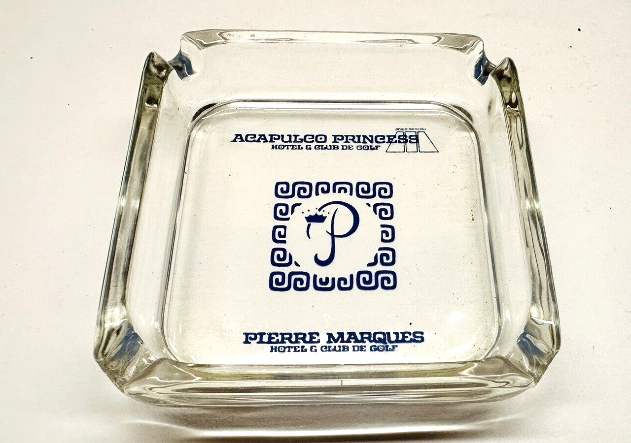Vintage Acapulco Princess Hotel And Golf Club Square Clear Glass ...