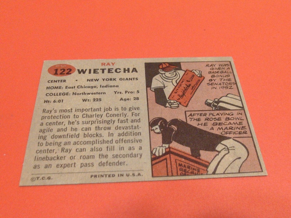 1957 TOPPS # 122 RAY WIETECHA GIANTS NEAR MINT / MINT OR BETTER !! | eBay