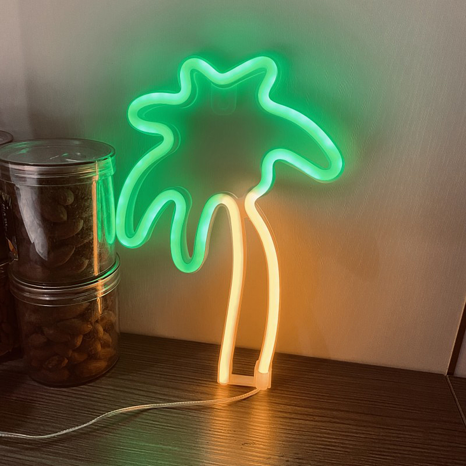 Coconut Neon Sign 3d Visual Effect Decorative Unique Coconut Tree Neon ...