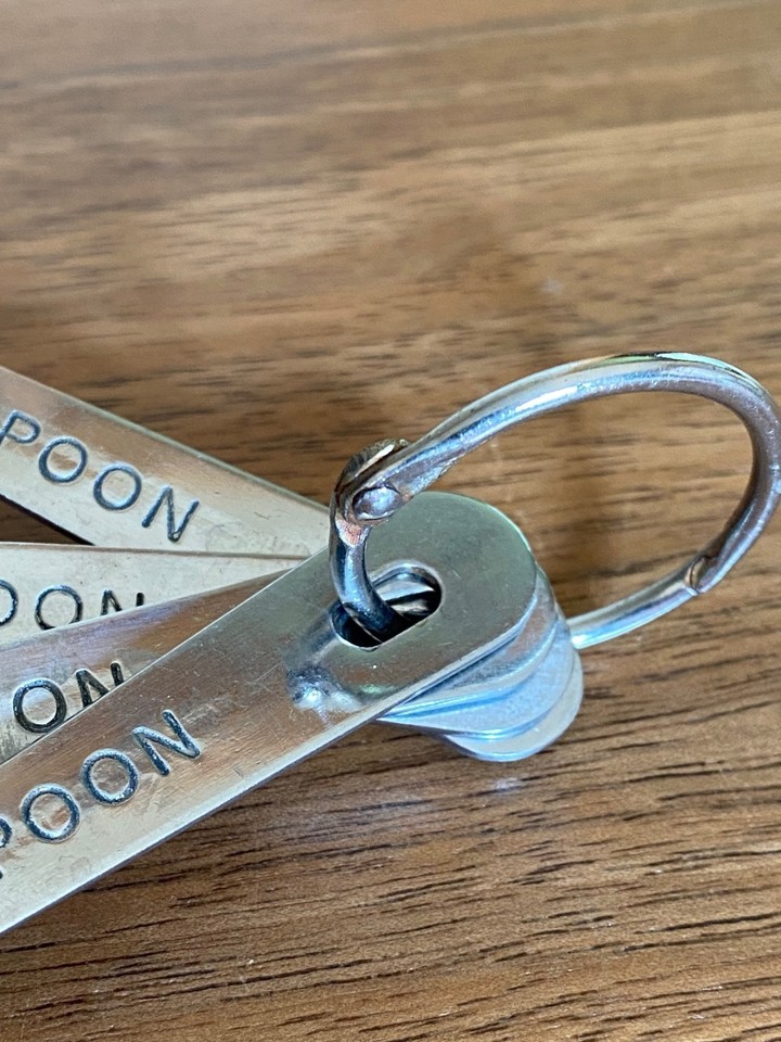 Vintage AMCO Stainless Steel Metal Nesting Measuring Spoons On A Ring ...