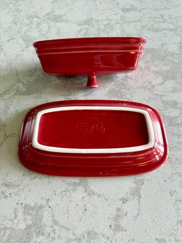 Vintage Fiestaware Scarlet Butter Dish Fiesta Red Butter Dish Ceramic ...
