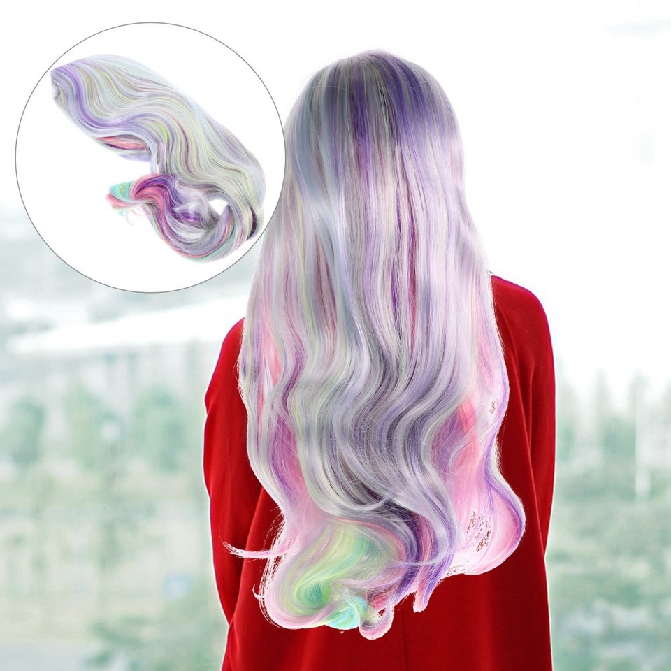 Halloween Wig Long Wave Curly Hair Makeup Prop for Festival Ball Party ...