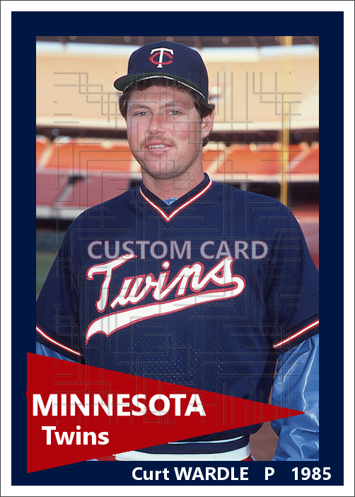 Curt Wardle - 1985 Minnesota Twins - 2.5 x 3.5 custom card (blank back ...