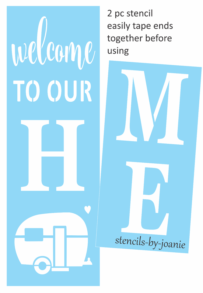 36" Camper STENCIL Welcome Home RV Park Porch Outdoor DIY Wood Craft ...