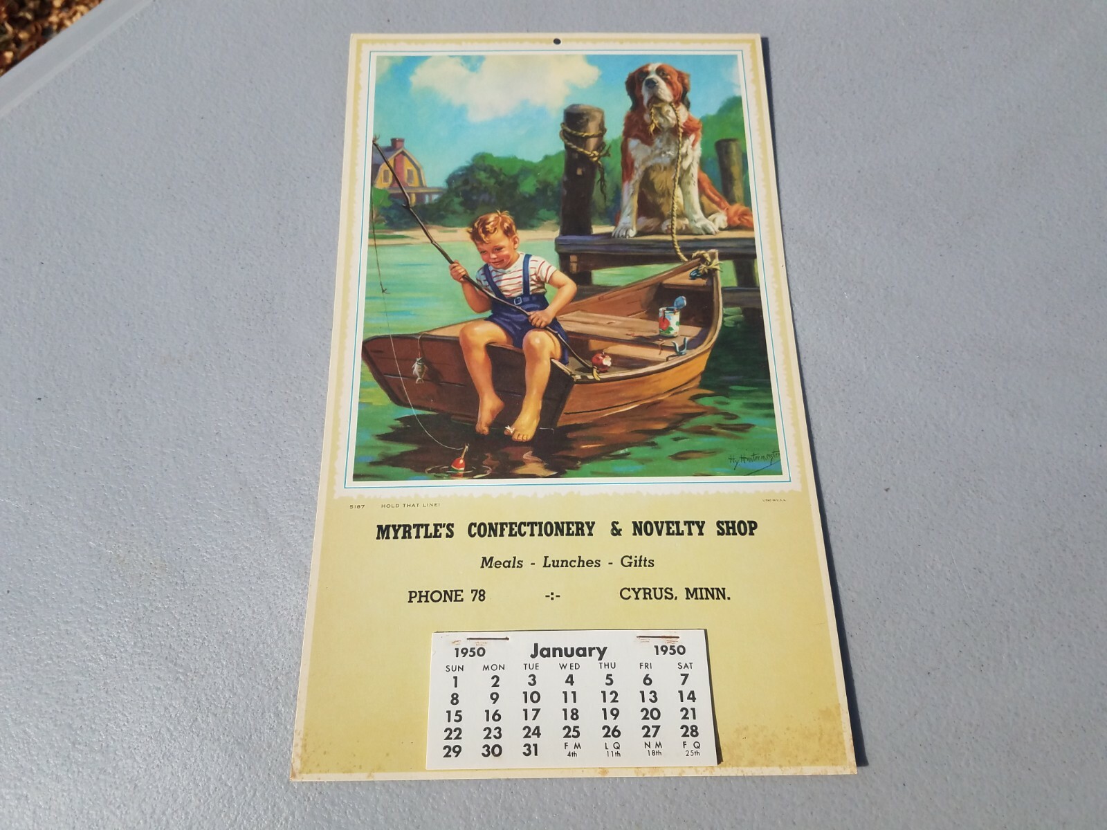 1950 Confectionery Novelty Shop Cyrus Minnesota Calendar Pope County ...