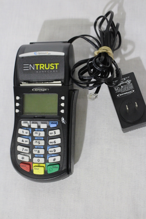 Hypercom Optimum T4220 ENTRUST Bankcard Credit Card Reader Terminal ...