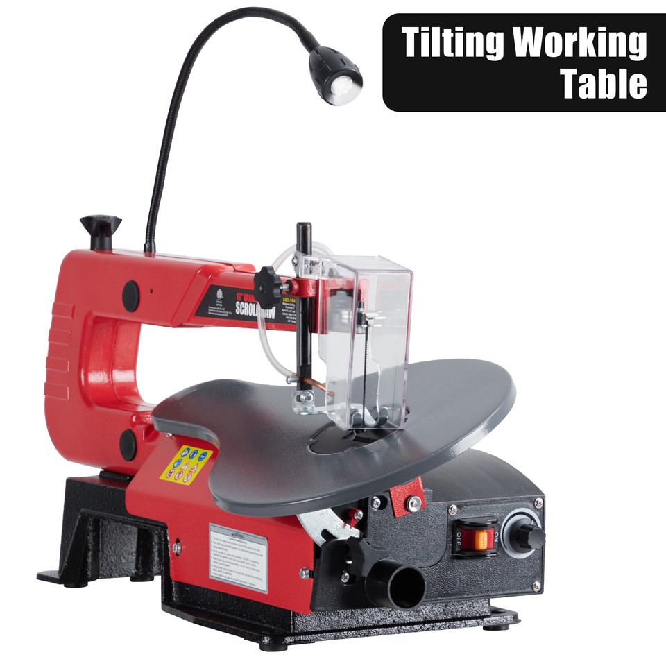 16" Variable Speed Scroll Saw W/ Oversized Adjustable Tilting Work ...