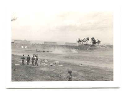 Photo B&W 3x4 Military Bazooka Firing Practice Range Soldiers Distance ...