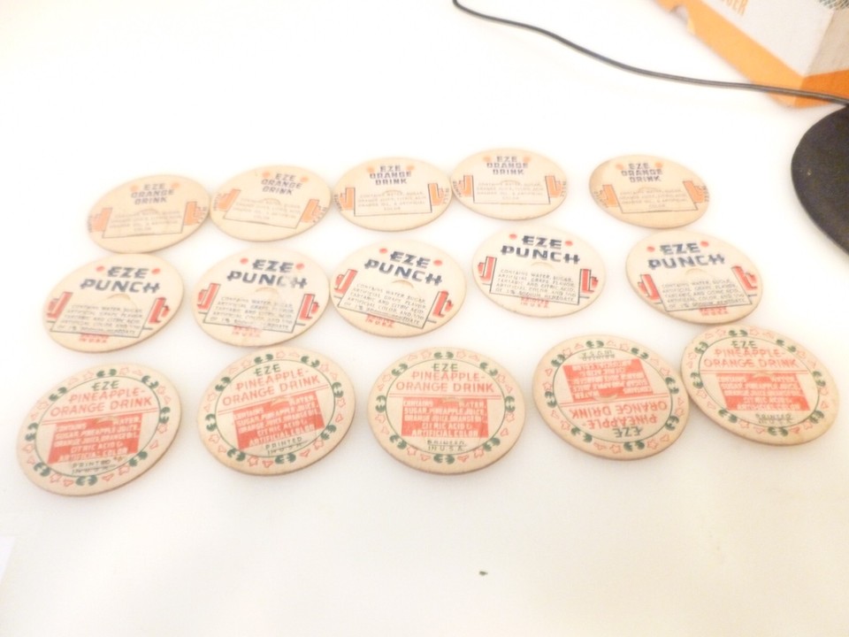 Vintage EZE Orange Punch Milk Bottle Caps Lot of 15 | eBay