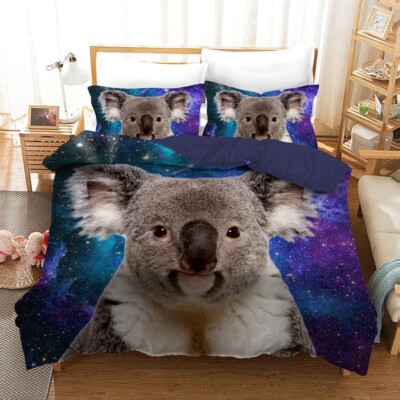 Galaxy Koala Quilt/Duvet/Doona Cover Set Single Double Queen Size ...