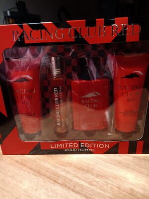 Racing Club Red Set. Cologne edt.. Cologne travel size.. lotion..shower ...