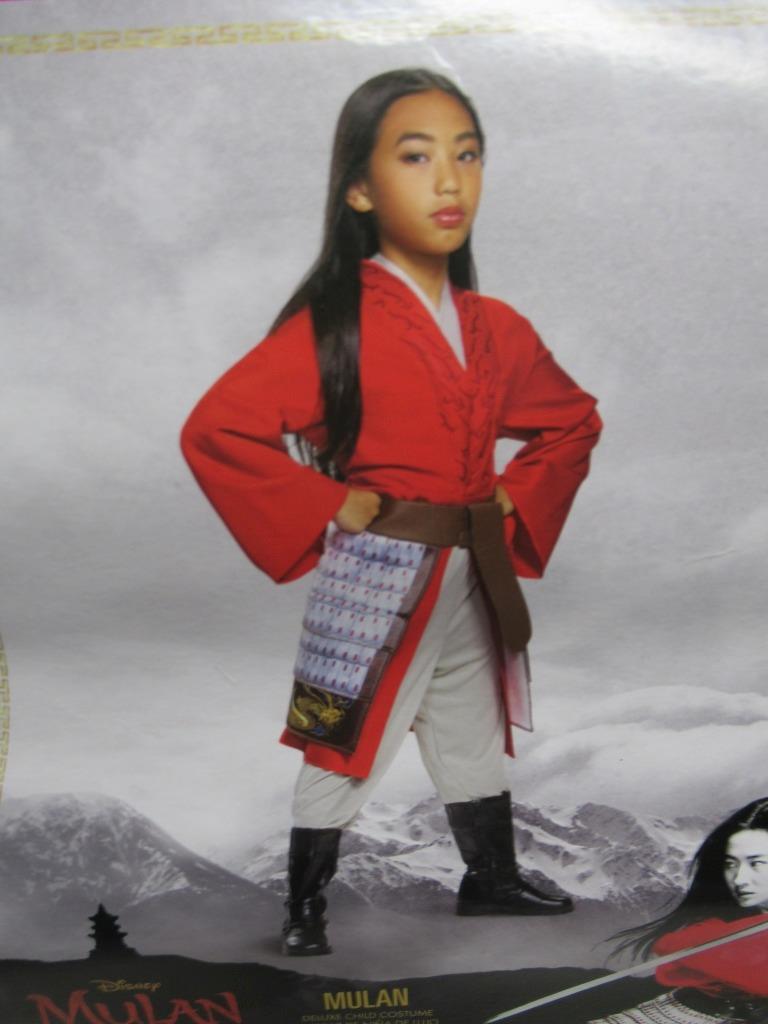 Disney Mulan Girl's Size Medium Red 3 Piece Set Tunic Pants Belt W ...