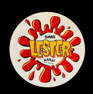 VTG 1980s SIMS LESTER skateboard sticker 4" LESTER KASAI skateboard ...