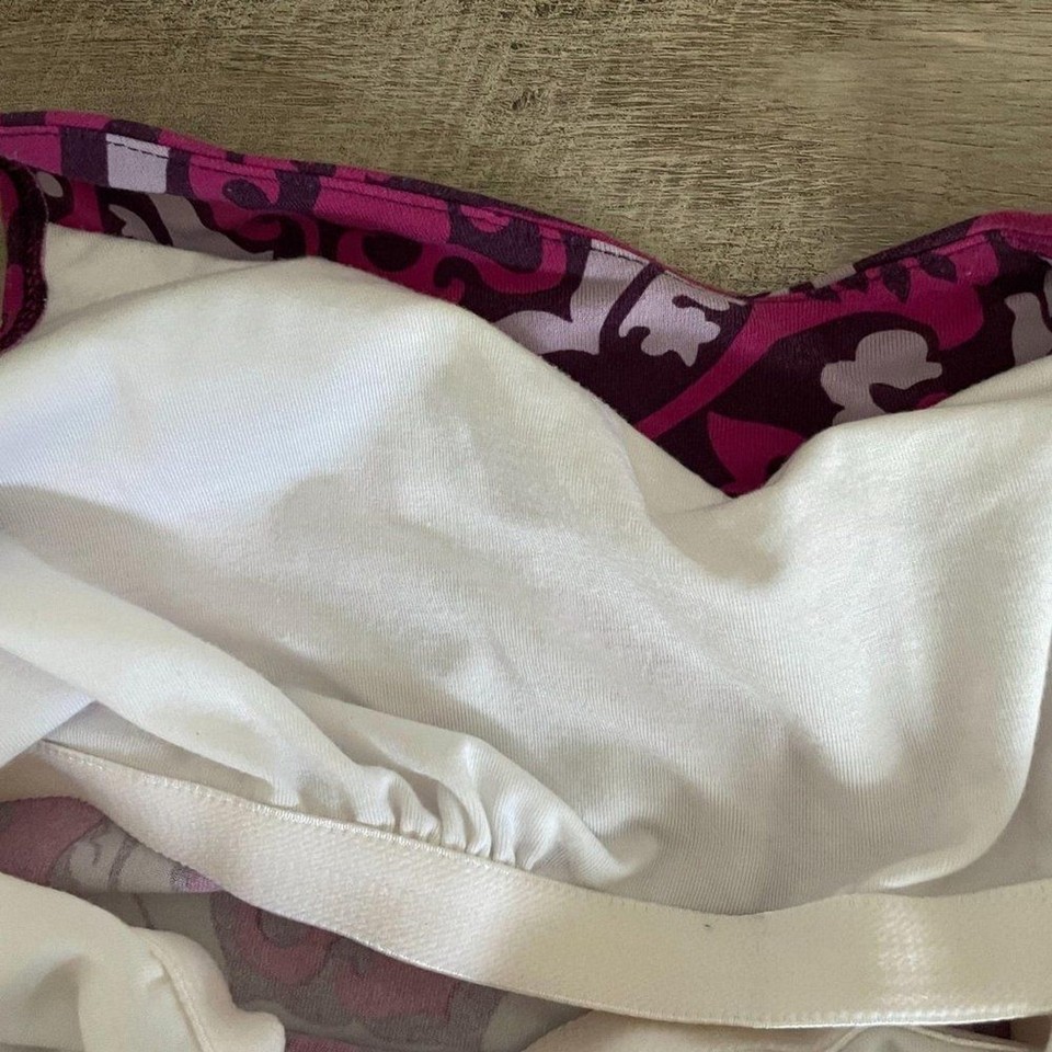 Lucy Damask Print Pink Shelf Bra Activewear Tank Top Size XL | eBay