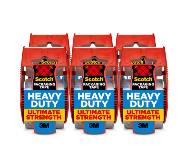 1.88 in. x 66.7 ft. Heavy Duty Shipping Packaging Tape (6-Pack with ...