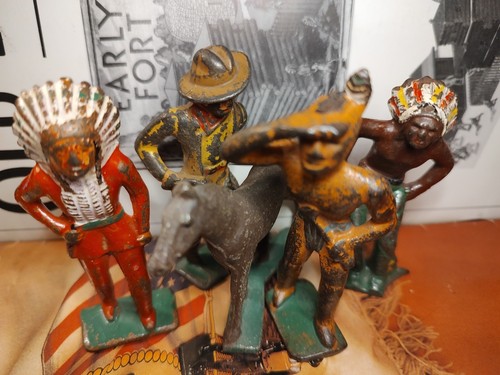 Cast Iron Cowboy & Indians Lot 5 | eBay