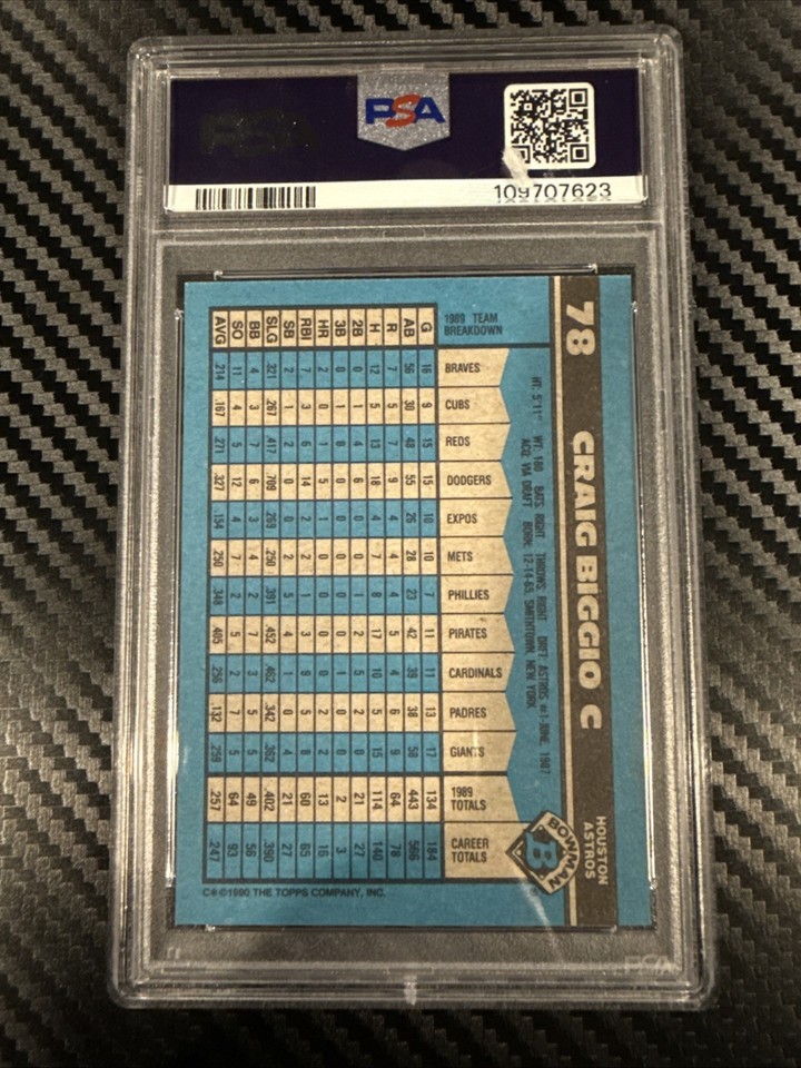 1990 Bowman Craig Biggio #78 PSA 9 Houston Astros | eBay UK