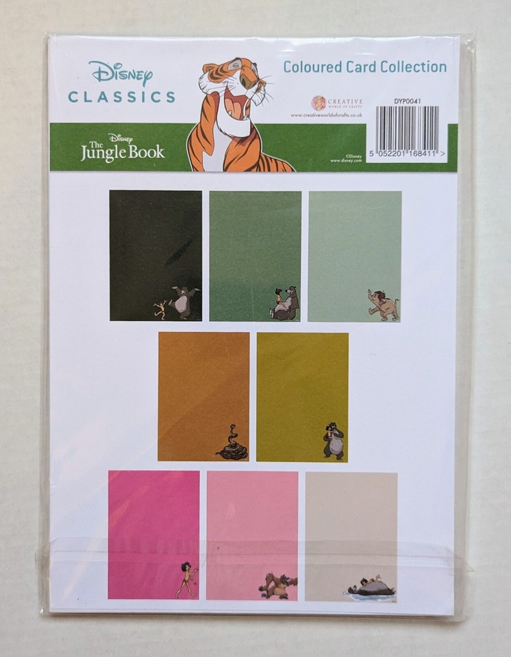 Disney The Jungle Book Coloured Card Collection Cardstock 24 Sheets 8 ...