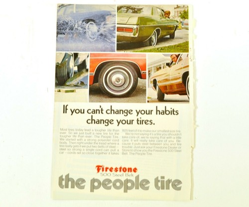 Firestone 500 Steel Belt Tire Print Ad Advert Genuine Original Vintage ...