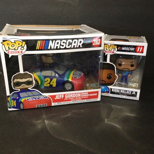 NASCAR Funko POP Lot -- Bubba Wallace Jr. 11 + Jeff Gordon Deluxe Rides ...