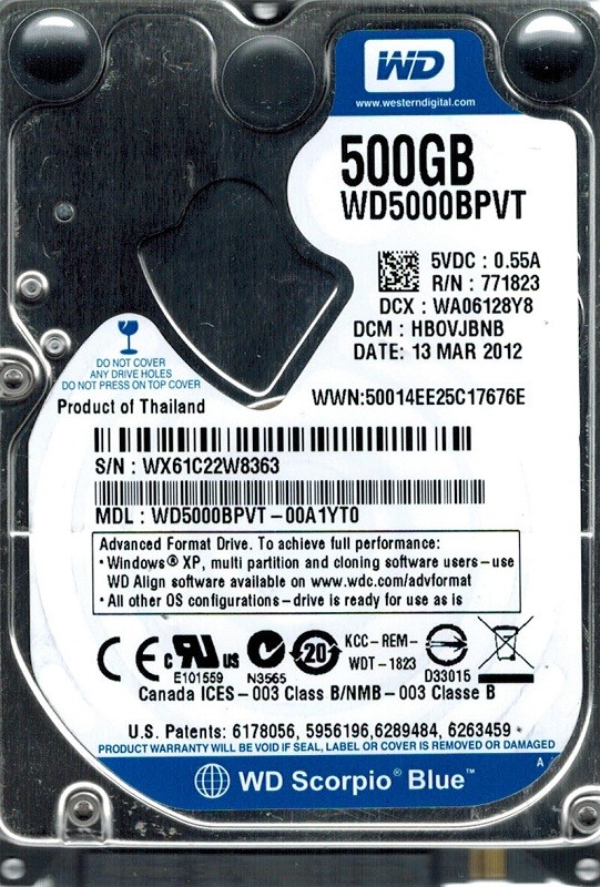 Western Digital WD5000BPVT-00A1YT0 500GB DCM: HB0VJBNB | eBay