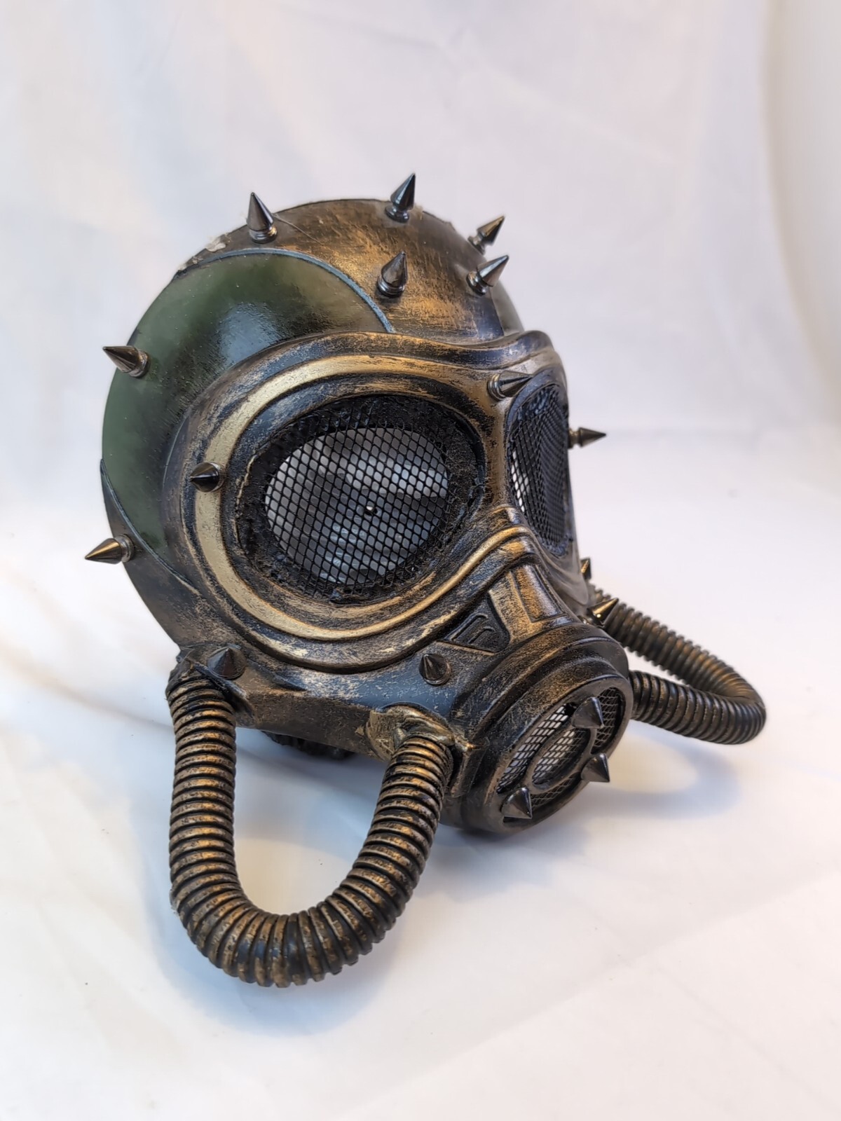 Green And Gold/Brass Steampunk Gas Mask with Spikes … - Gem