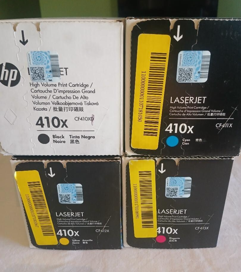 Set of 4 Genuine HP 410X High Yield CYMK Toners CF410X CF411X CF412X ...