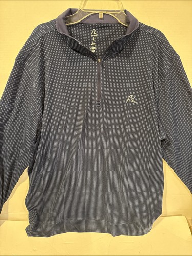 Rhoback Pullover Mens Large Navy Blue Performance Golf Quarter Zip ...