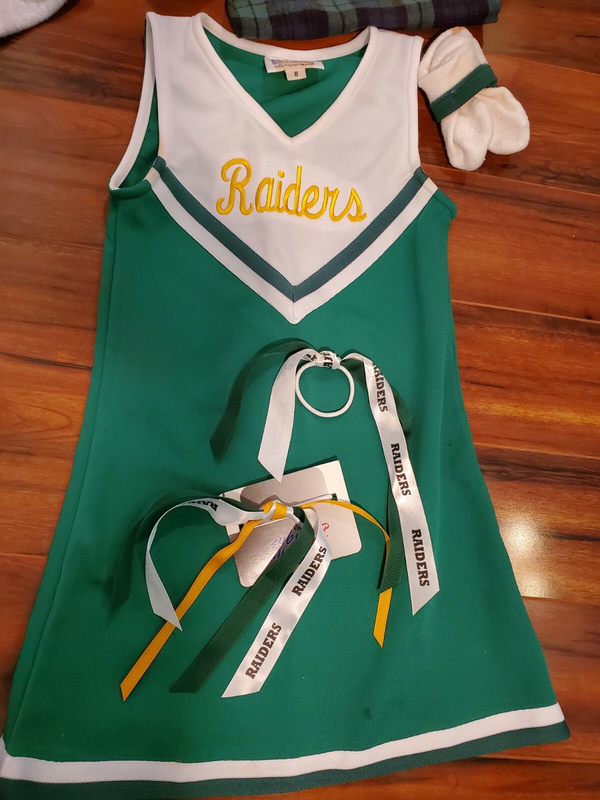 Girls CheerLeader Outfit Green Gold Raiders Sweatshir… - Gem