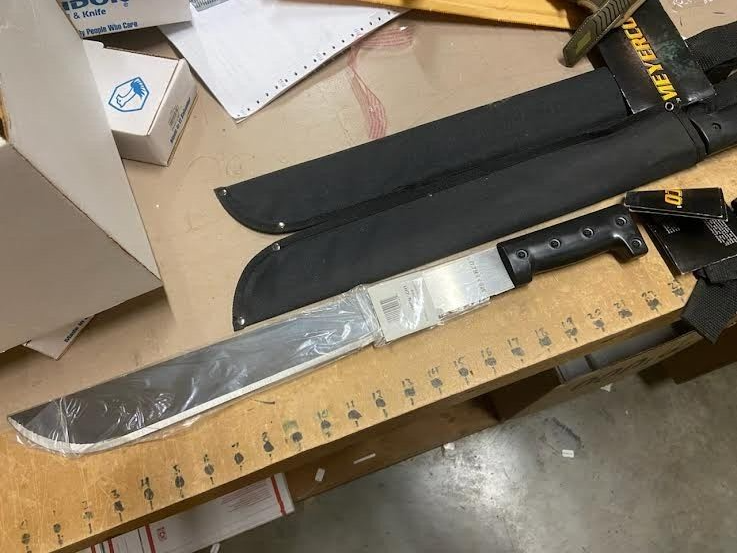 Meyerco 18 inch Machete SET OF THREE with nylon sheath closeout price ...