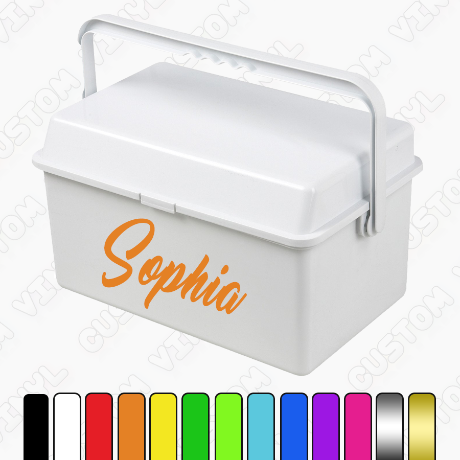 Baby changing box name sticker, personalised box name vinyl decal ...