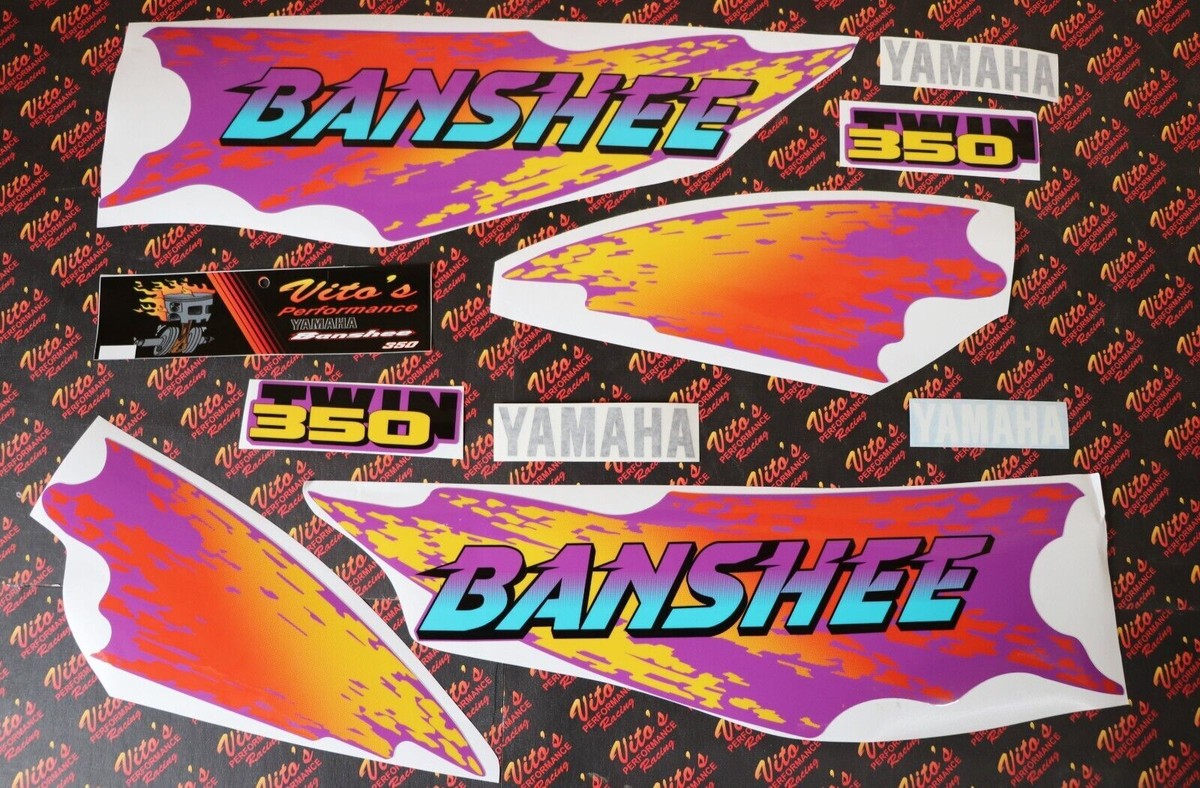 Logotipo Da Yamaha Banshee White Retro Quad Graphics Kit | YFZ R