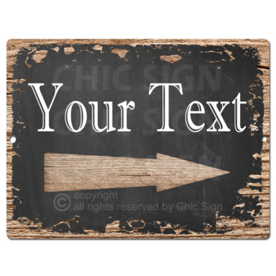 PP4271 YOUR TEXT Right Arrow Tin Chic Sign Home Decor | eBay
