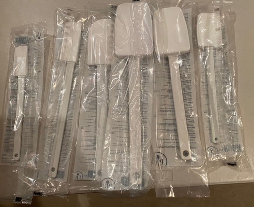 New Pampered Chef Classic White Scraper Spatula Lot of Six 6 Set Mix N ...