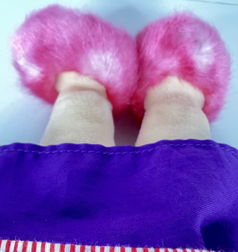 Mrs. Wishy-Washy Plush Doll 14" Purple Dress Red White Apron Fuzzy Pink ...