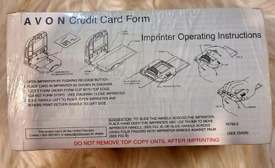 RARE New Avon Credit Card Manual Imprinter Sales Slip Paper Draft Forms ...